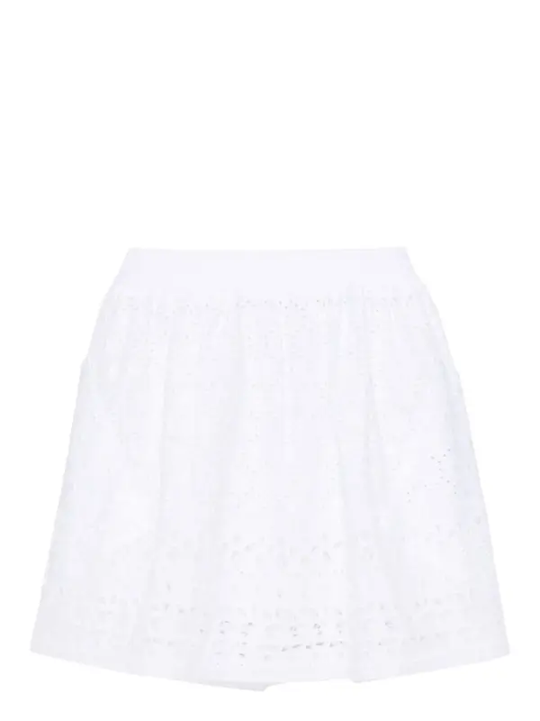 Ermanno Scervino Broderie Anglaise Mini Skirt - White