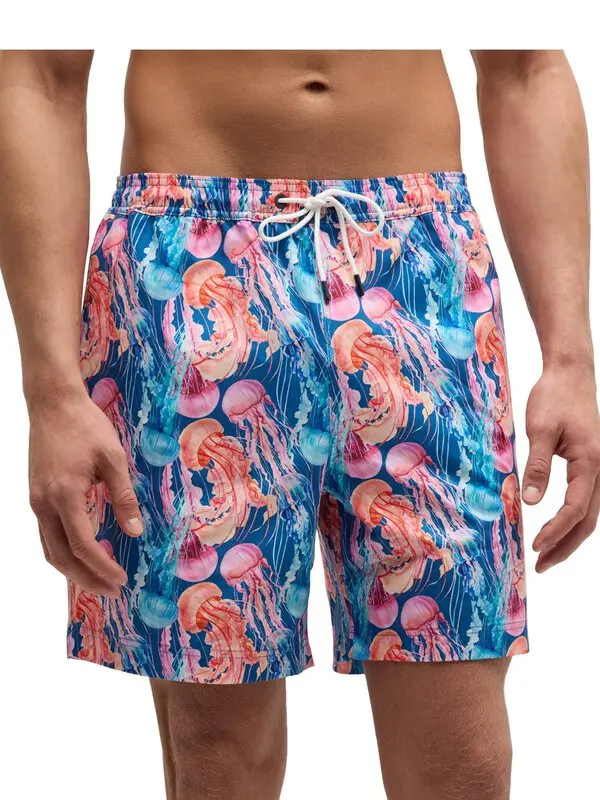 Swims Jellyfish-printed Swim Shorts - Tidal Blue