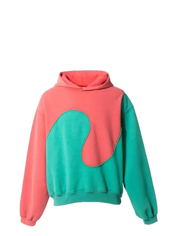 ERL Swirl Fleece Hoodie - Red Green