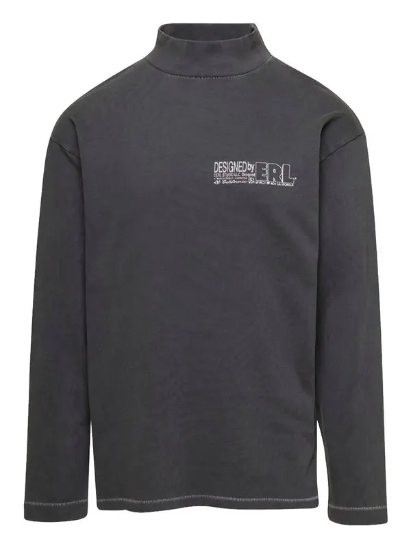 ERL Pullover With Printed Logo - Black