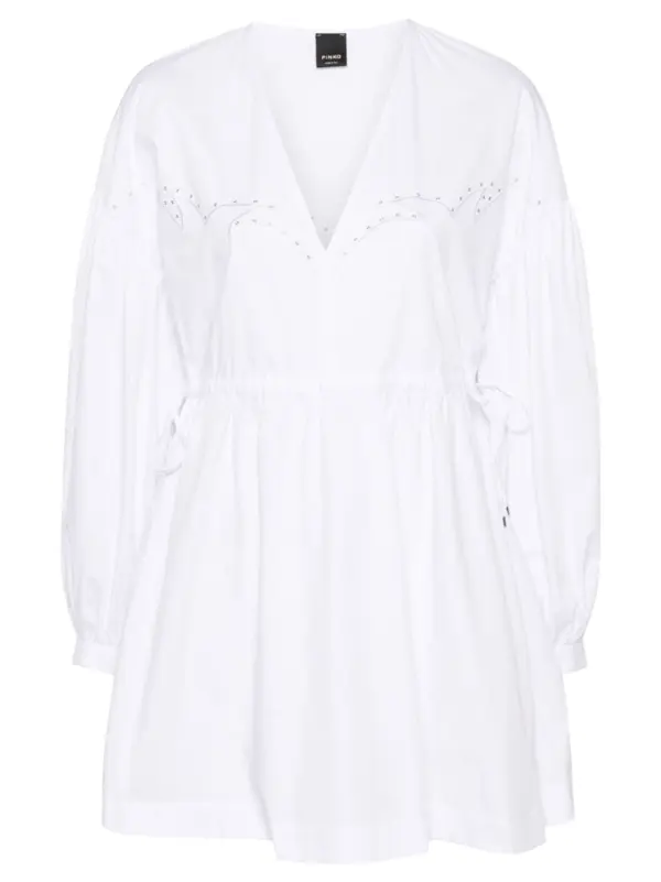 Pinko Drawstring-waist Mini Dress - White