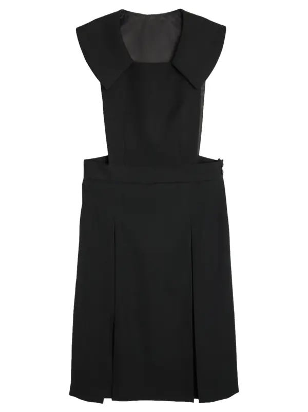 Comme Des Garçons Wool Overall Midi Dress - Black