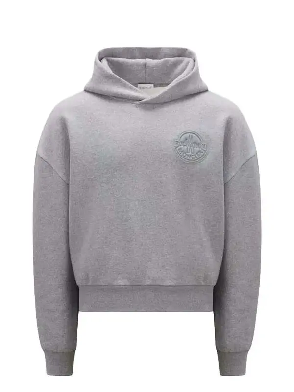 Moncler Logo Patch Hoodie - Grey