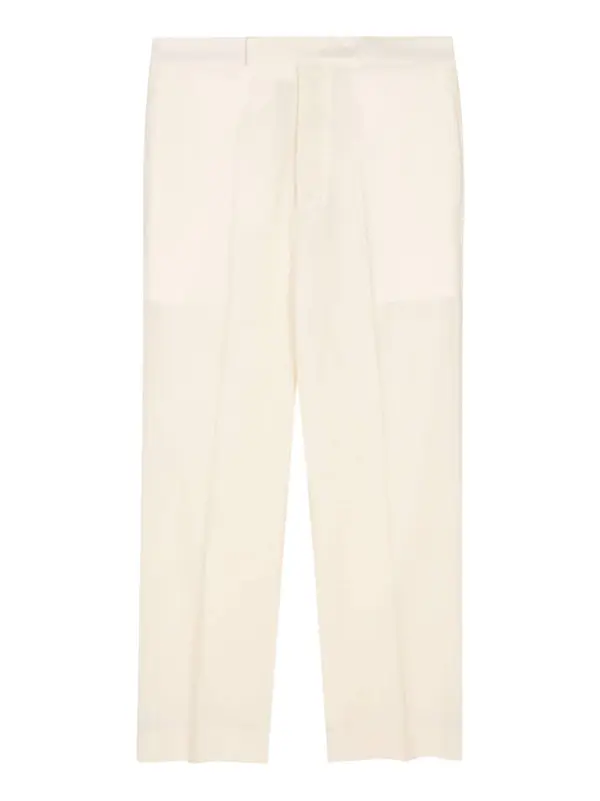 SAPIO Pressed-crease Wool Tapered Trousers - Neutrals