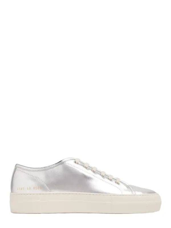 COMMON PROJECTS Tournament Low Metallic-leather Sneakers - Silver