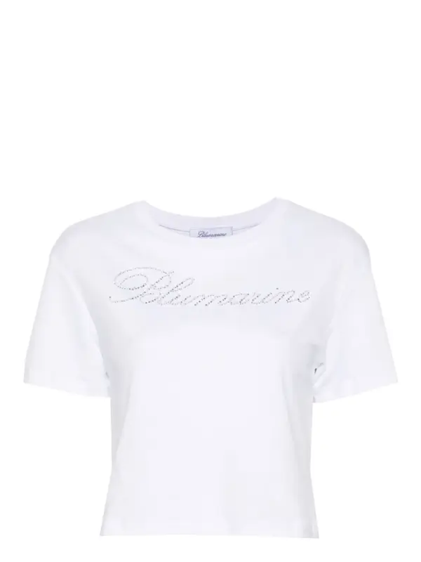 Blumarine Rhinestone Embellished T-shirt - White