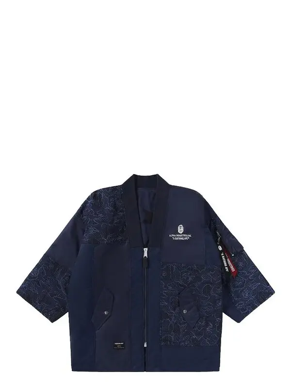 BAPE X Alpha Industries Reversible Kimono Jacket - Navy Blue