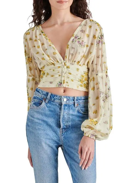 Steve Madden Leilani Floral Crop Top - Ivory Multi