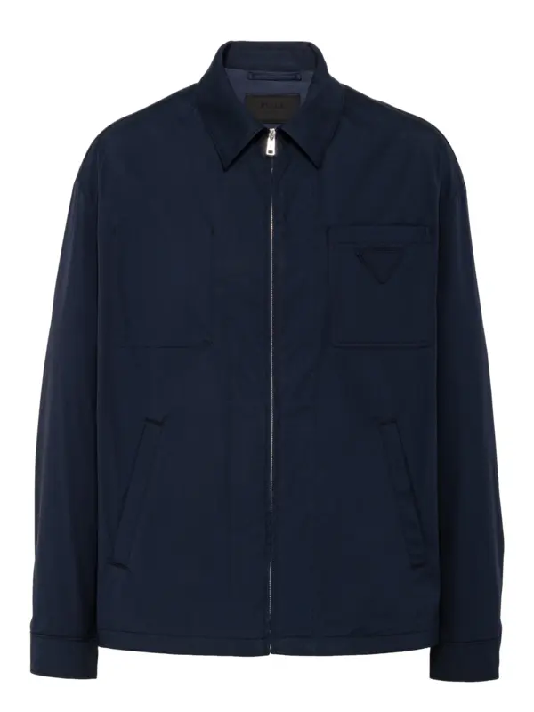 Prada Stretch Cotton Blouson Jacket - Blue