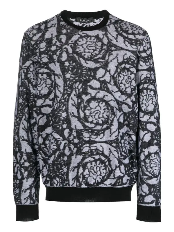 Versace Knit Barocco Sweater - Black