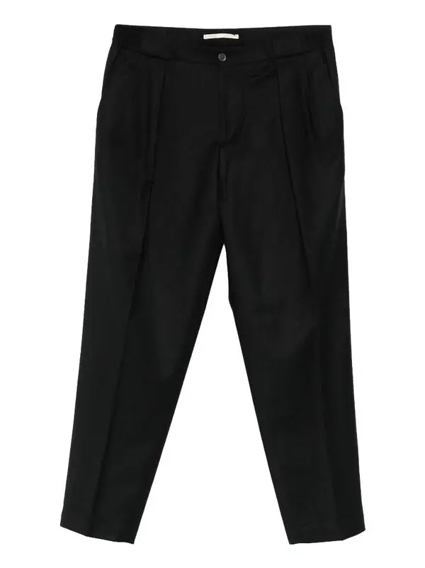 BRIGLIA 1949 Pleated Front Straight Leg Pants - Black