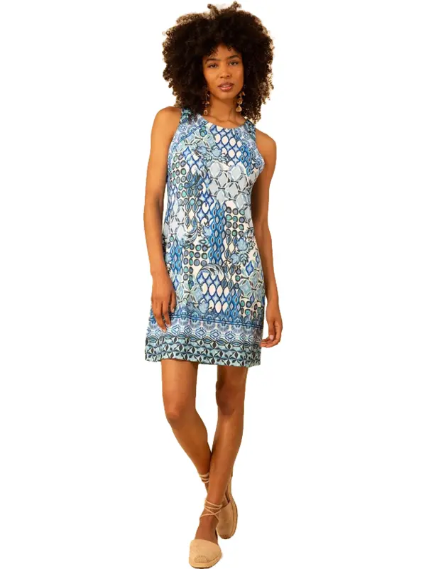 Hale Bob Cataleya Jersey Mini Dress - Blue