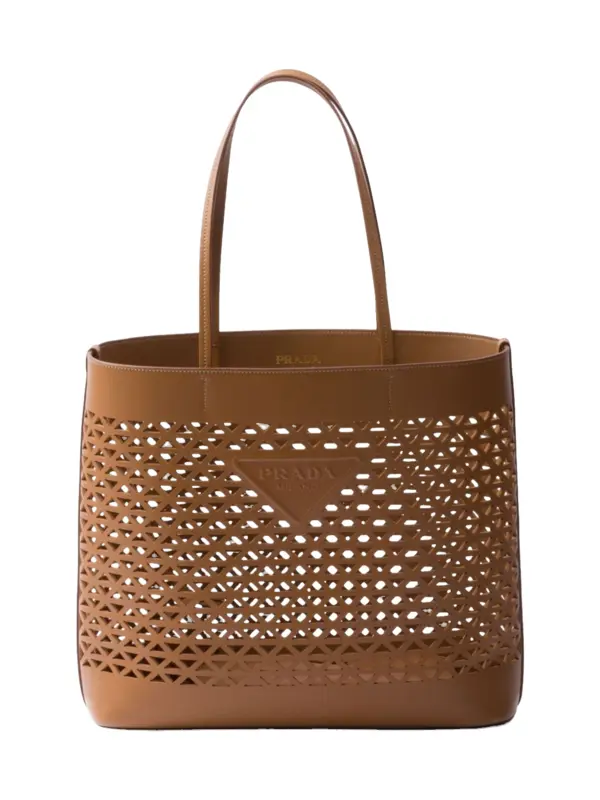 Prada Leather Tote Bag - Brown