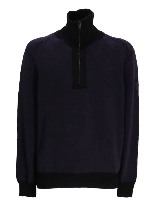 Hugo Boss Half-zip High-neck Jumper - Blue