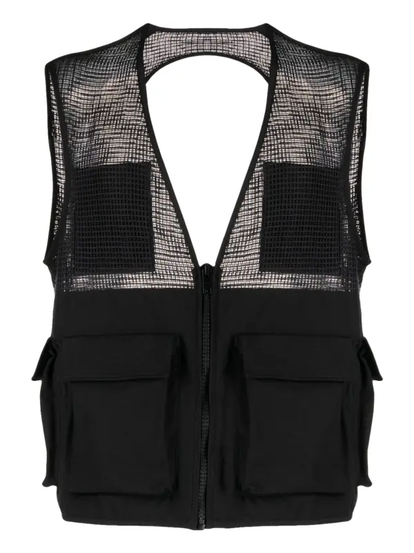 Givenchy Zip-up Cotton Cargo Gilet - Black
