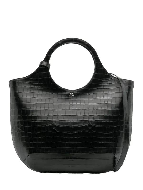 COURREGES Large Holy Crocodile Tote - Black