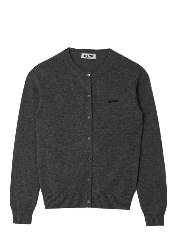 Miu Miu Cashmere Knit Cardigan - Slate Gray