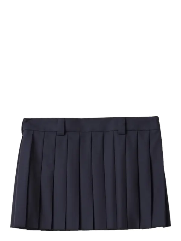 Miu Miu Pleated Mini Skirt - Navy