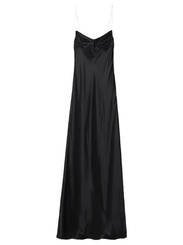 Miu Miu Long Satin Dress - Black