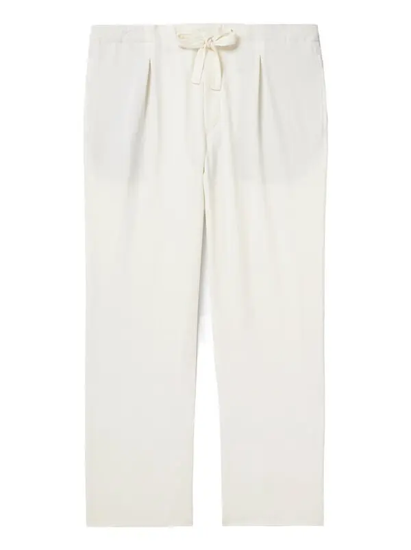 STOFFA Straight-leg Pleated Trousers - Neutrals