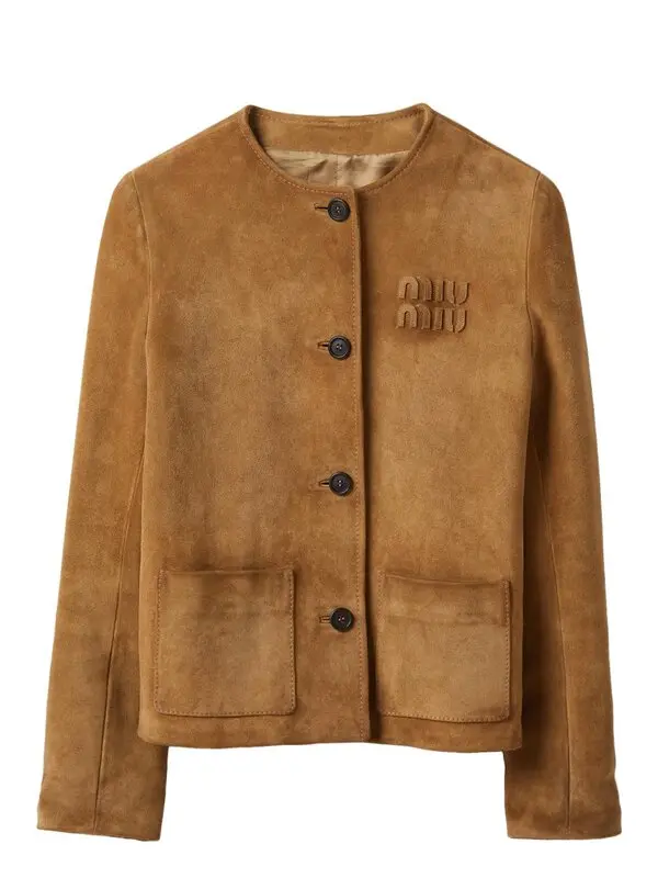 Miu Miu Suede Jacket - Dove Gray