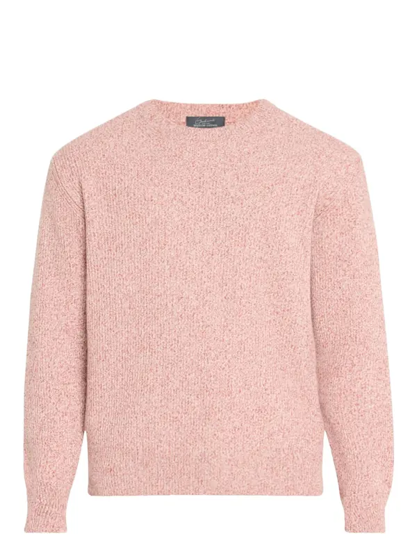 Bergdorf Goodman Watercolor Twist Cashmere Crewneck Sweater - Orange