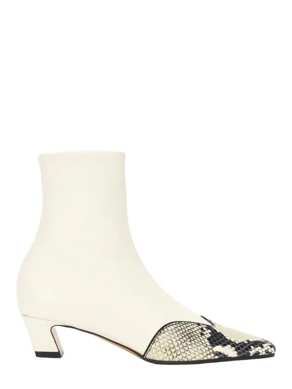 Khaite Nevada Ankle Stretch Boot - Bone & Natural