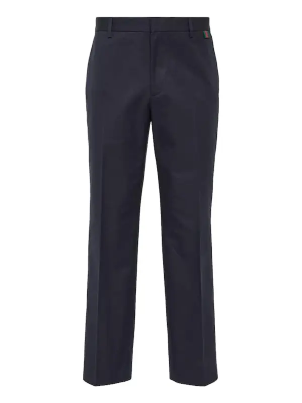 Gucci Cotton Twill Straight Pants - Blue