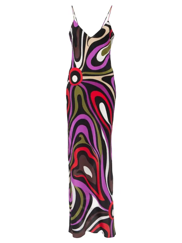 Emilio Pucci Marmo Printed Silk Maxi Dress - Multicoloured
