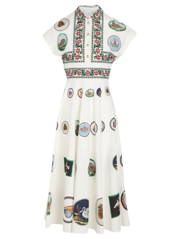 Giambattista Valli Micromosaic Midi Dress - Neutrals