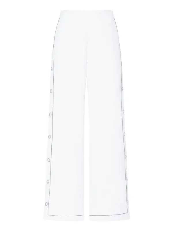 Rosetta Getty Press-stud Wide-leg Trousers - White