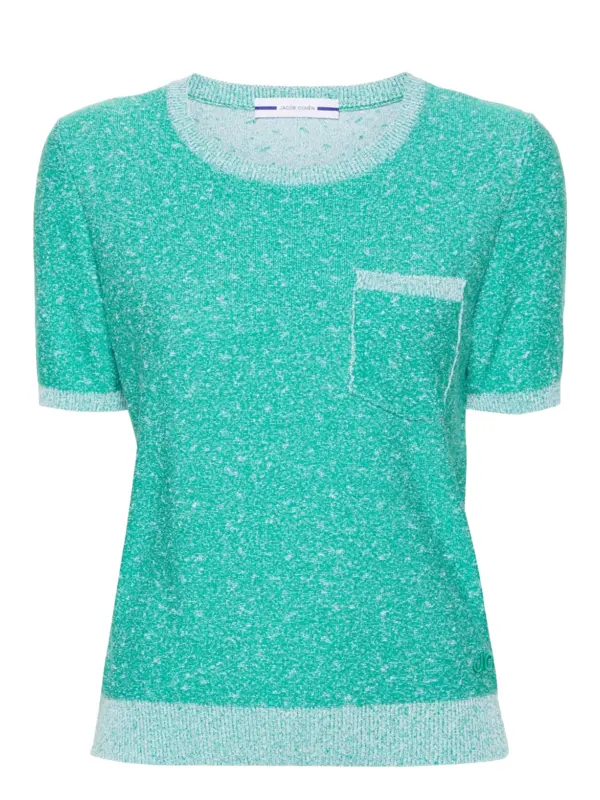 Jacob Cohen Logo-embroidered Bouclé T-shirt - Green