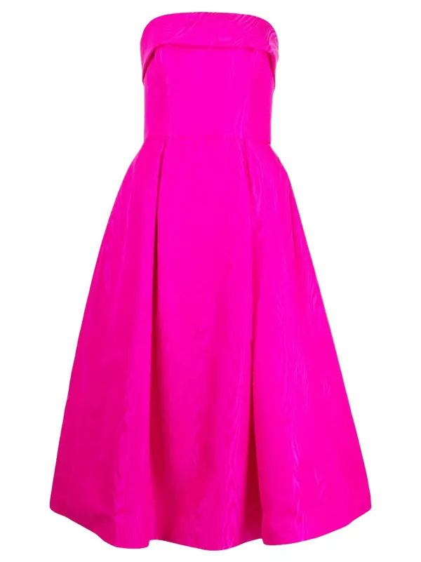 Amsale Fold-pleat Sleeveless Midi Dress - Pink