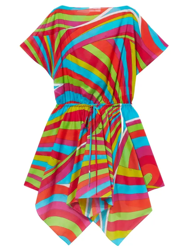 Emilio Pucci Iride-print Cotton Minidress - Red