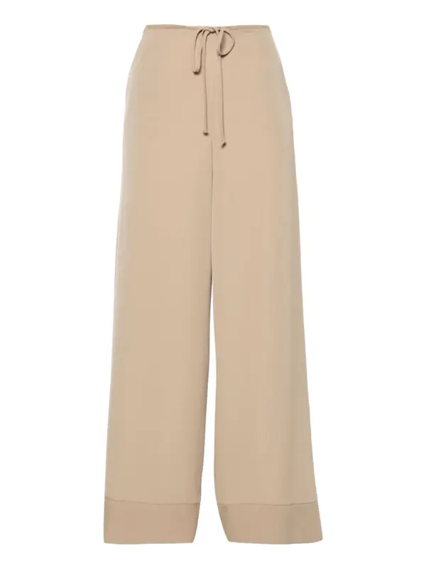 MERCI Wide-leg Twill Trousers - Neutrals