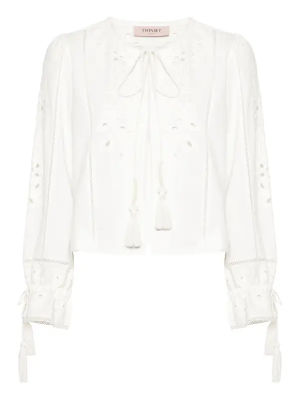 TWINSET Embroidered Blouse - Neutrals