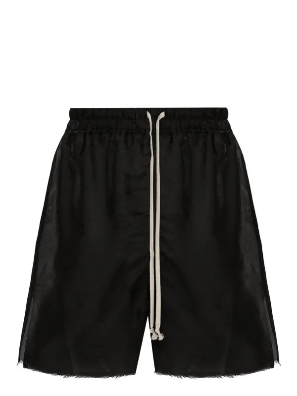 Rick Owens Semi-sheer Silk Blend Shorts - Black