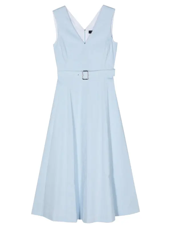 Theory Goo Crunch Flared Maxi Dress - Blue