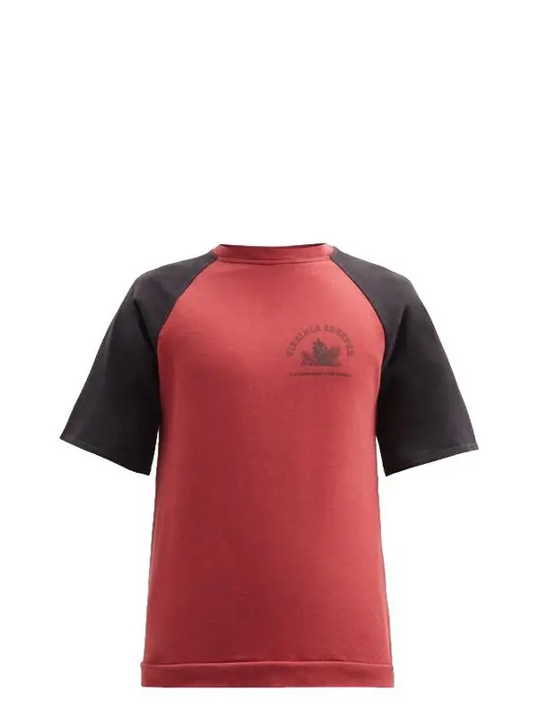 Raf Simons Archive Ux Aw02 Virginia Creeper Cotton Jersey Sweatshirt - Red/black