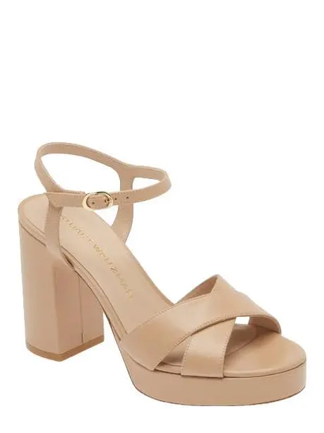 STUART WEITZMAN Dayna Platform Sandal - Adobe