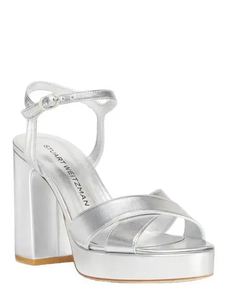 STUART WEITZMAN Dayna Platform Sandal - Silver
