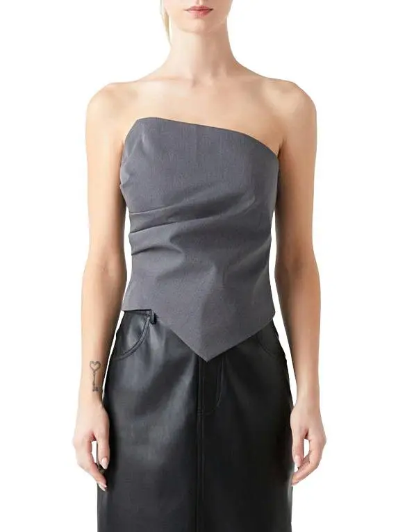 GREY LAB Drape Corset Top - Grey