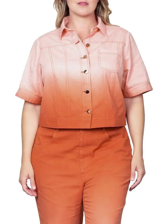 STANDARDS & PRACTICES Dip Dye Crop Jacket - Coral