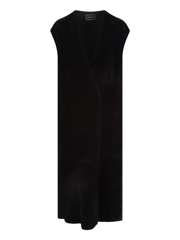 10 CORSO COMO Long Shearling Vest - Black