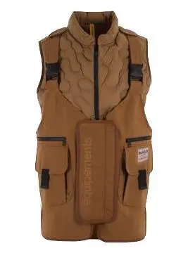 Moncler Sleeveless Down Jacket With Removable Harness - Open Brown