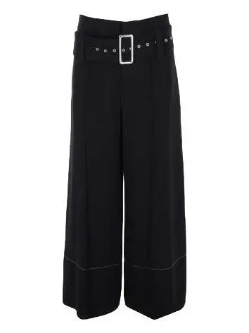 10 CORSO COMO Wide-leg Cropped Trousers - Black