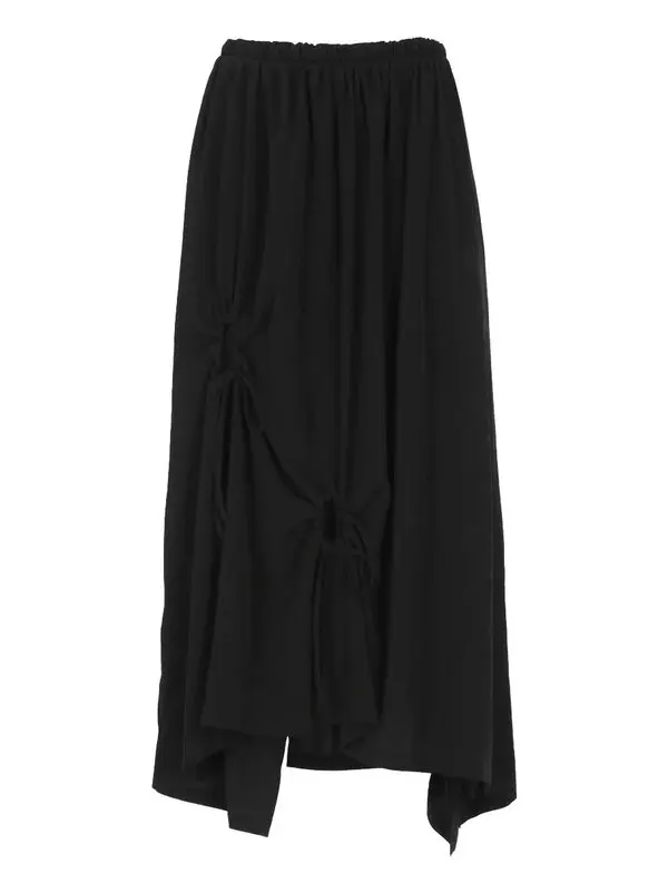 Y’s Pleated Skirt With Cutout Details - Black