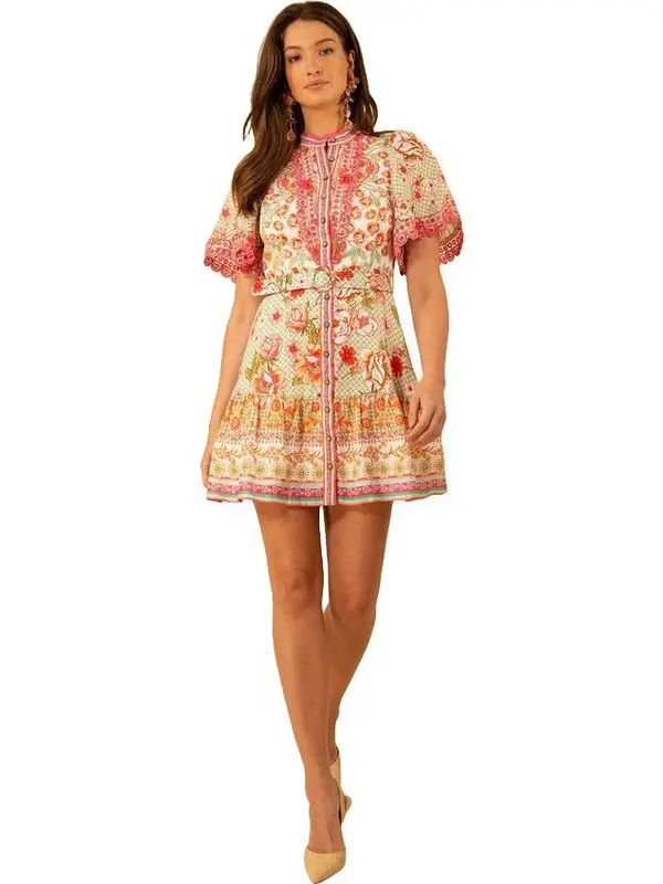 Hale Bob Maggie Linen Mini Dress - Neutral