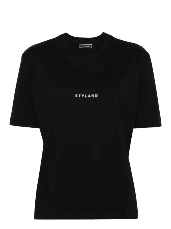 STYLAND Glitter-detail T-shirt - Black