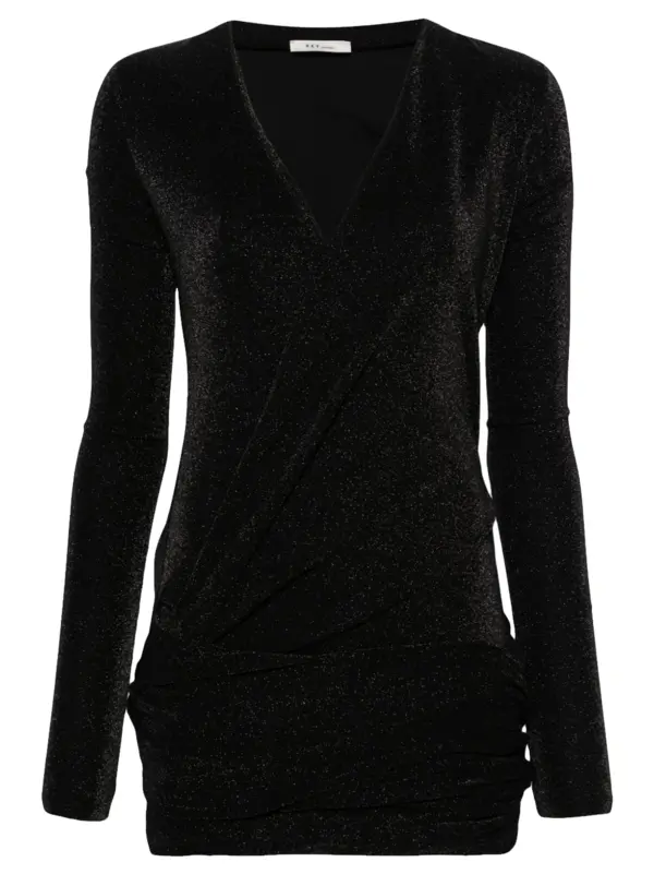 REV Ezri Lurex Mini Dress - Black